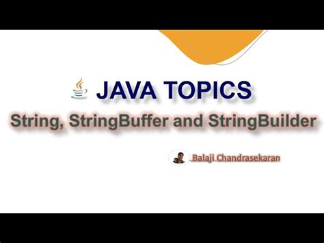 Java String Vs Stringbuffer Vs Stringbuilder Youtube