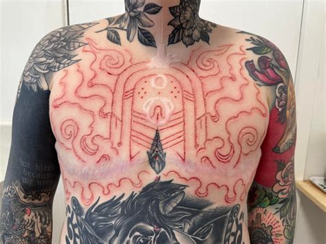 Fresh Chest Scarification By Kevin Jump At Wholehearted Piercing In
