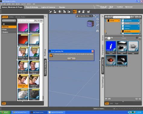Just Started Getting An Error When Trying To Load Something Daz 3d