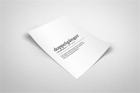Doppelganger Definition Print Doppelganger Wall Art German Print