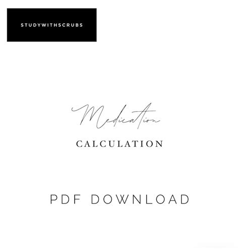 Medication Calculation Using Dimensional Analysis Cheat Sheet Etsy