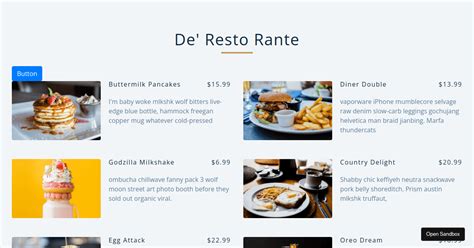 Menu App Codesandbox