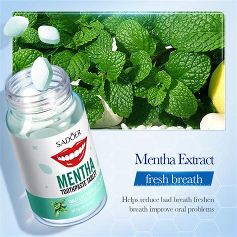 Rorec Sadoer 2 In 1 Toothpaste Mouthwash Tablet Chew Friendly Whitening