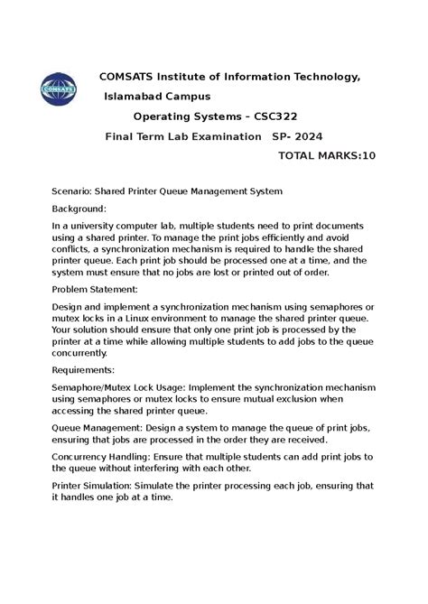 lab terminal sp2024 2 note comsats institute of information