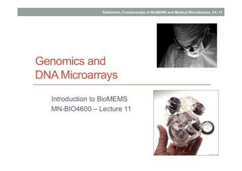 Genomics And Dna Microarrays In Biomems