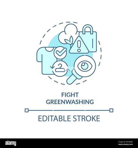 2d Customizable Thin Line Icon Fight Greenwashing Concept Stock Vector Image And Art Alamy