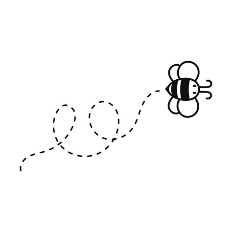 Bee Flying Path A Bee Flying In A Dotted Line The Flight Path Of A Bee To Honey 14490546 Png