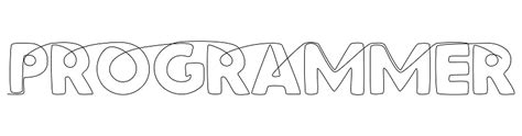 One Continuous Line Of Programmer Word Thin Line Illustration Vector