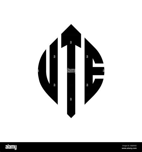 UTE circle letter logo design with circle and ellipse shape. UTE ellipse letters with ...