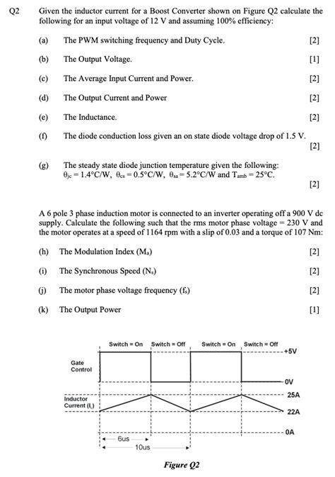 q2 given the inductor current for a boost converter shown on figure q2
