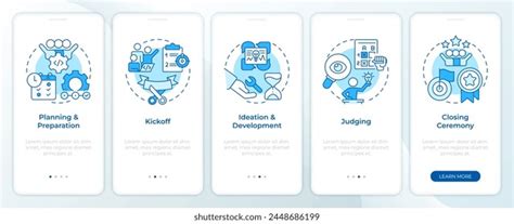 Hackathon Process Structure Blue Onboarding Mobile Stock Vector