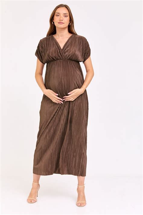 Coco Maternity Dress In Brown Avishag Arbel Avishag Arbel Maternity