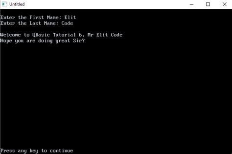 qbasic tutorial 6 user input ~ elitcode learning starts here