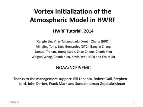 Vortex Initialization Of The Atmospheric Model In Hwrf Ppt Download