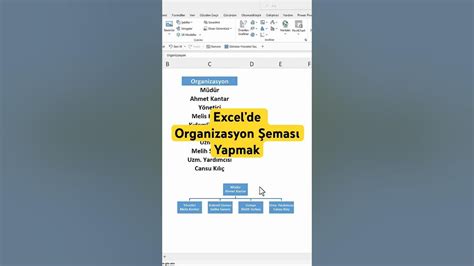 excel de organizasyon Şeması yapmak excel exceldersleri