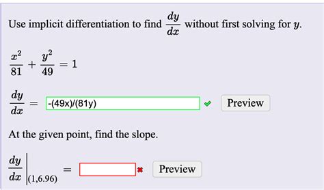 solved dy use implicit differentiation to find without first