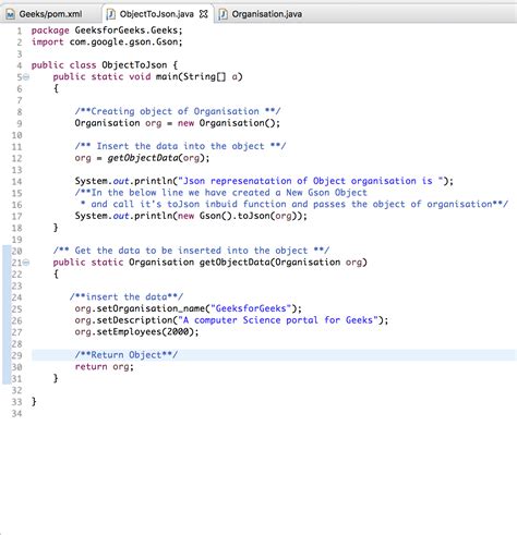 Convert Java Object To Json String Using Gson Geeksforgeeks