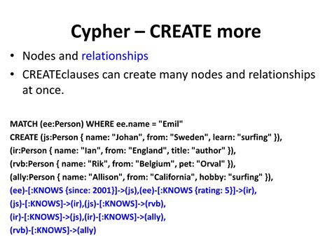 Neo4j Introduction Basics Cypher Rdbms To Graph Ppt