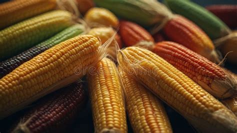 A Bunch Of Corn With Different Colored Kernels Stock Illustration