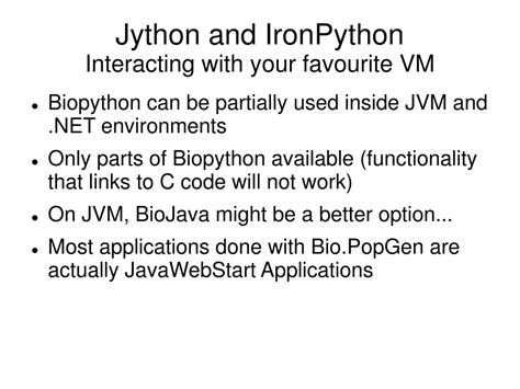 PPT Biopython Project Update And The Python Ecology For Bioinformatics PowerPoint
