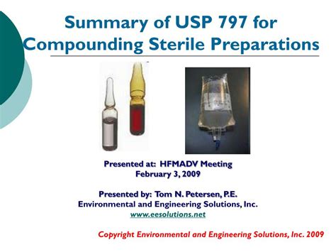 Ppt Summary Of Usp 797 For Compounding Sterile Preparations Powerpoint Presentation Id 261020