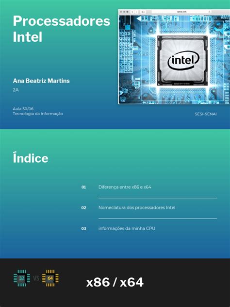 Processadores Intel Pdf Microprocessador Intel