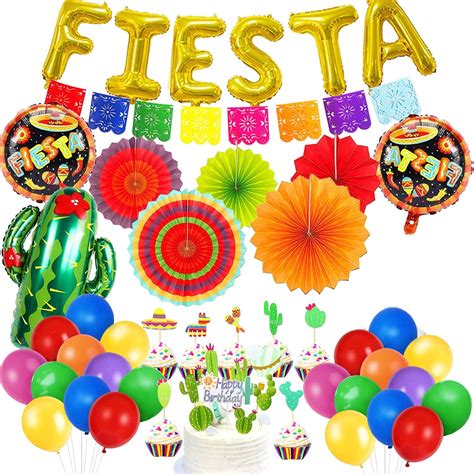 Yansion Fiesta Theme Party Supplies Multicolor Banner Cactus And Alpaca