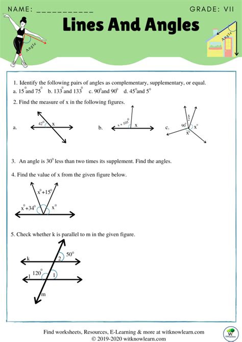 Printable Worksheet Find Value Of X In Angles Angleworksheets Com