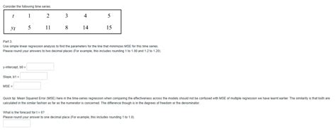 Solved Consider The Following Time Series Part 3 Use