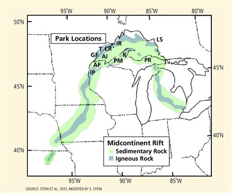 Location And General Structure Of The Midcontinent Rift Showing Some Download Scientific