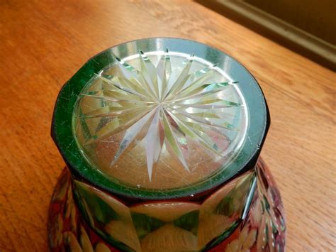 Ruby Cut To Clear Uranium Green Glass Bowl Collectors Weekly