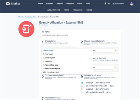 Event Notification External Sms Bot Array
