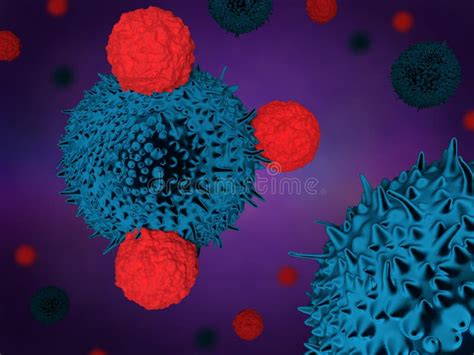 T Cells Attack Cancer Cells Stock Illustration Illustration Of Cells