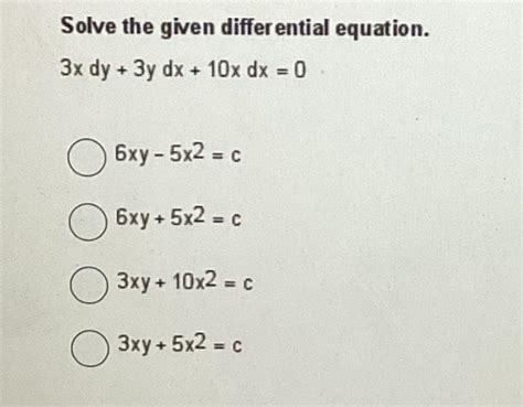 solved solve the given differ ential equation