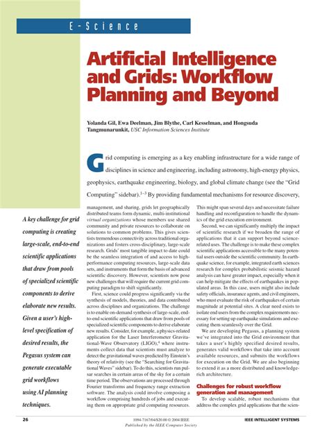 Pdf Artificial Intelligence And Grids Workflow Planning And Beyond
