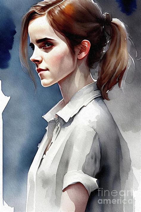 Emma Watson Actress Painting By John Springfield Pixels