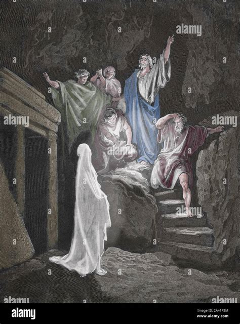 Resurrection Of Lazarus John 1143 Engraving Bible Illustration By