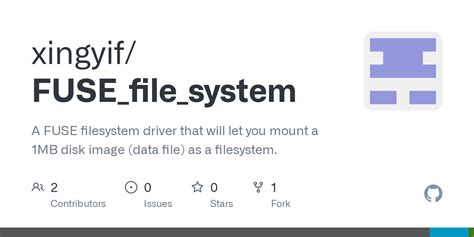 GitHub Xingyif FUSE File System A FUSE Filesystem Driver That Will Let You Mount A 1MB Disk