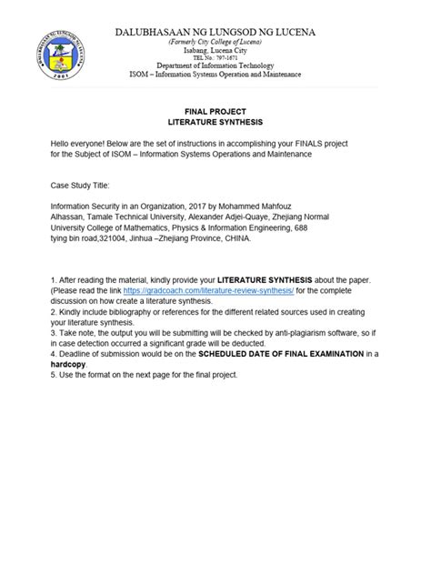 Lean Isom Final Project Pdf Information Security Computer Science