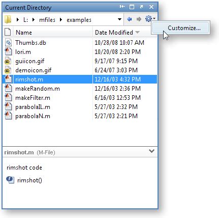 Customize Your Current Directory Toolbar MATLAB Community MATLAB