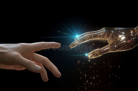 Robot Hand Touch Human Hand Stock Illustrations 1571 Robot Hand