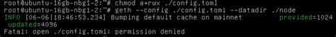 chmod permission denied for genesis json file ask ubuntu