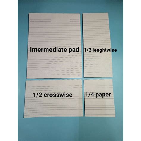 Jlt Premium Quality Pad Papers Intermediate Lenghtwise Crosswise Quiz