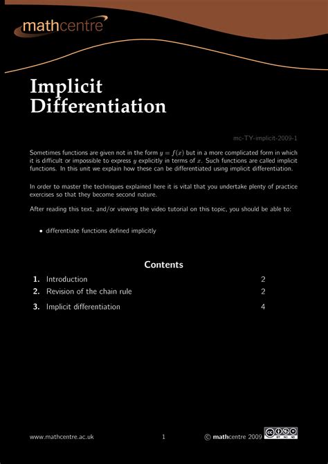 SOLUTION: Implicit differentiation - Studypool