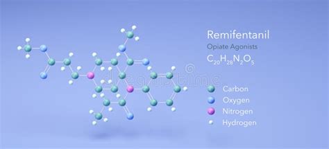 Remifentanil Molecule Molecular Structures Opiate Agonists 3d Model