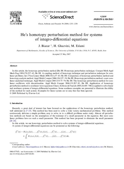 Pdf Hes Homotopy Perturbation Method For Systems Of Integro