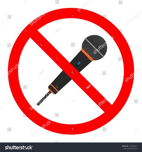 No Mic Allowed Mic Ban Icon Stock Vector Royalty Free 1970023375 Shutterstock