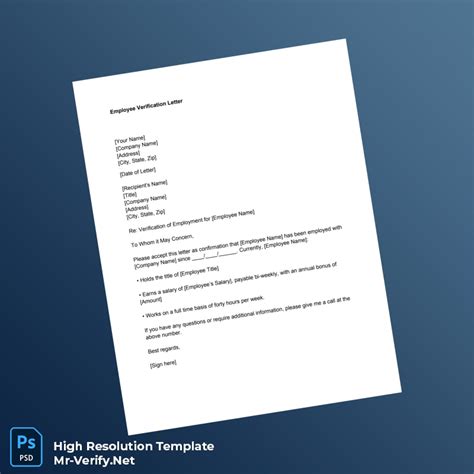 Editable Proof Of Employment Letter Word And Pdf Template
