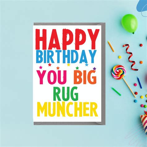 You Big Rug Muncher Lgbtqia Gay Greeting Card Lgbtqia Card Same