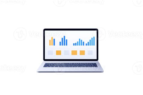 A Laptop Displaying Colorful Data Visualization Graphs And Charts 54956035 Png